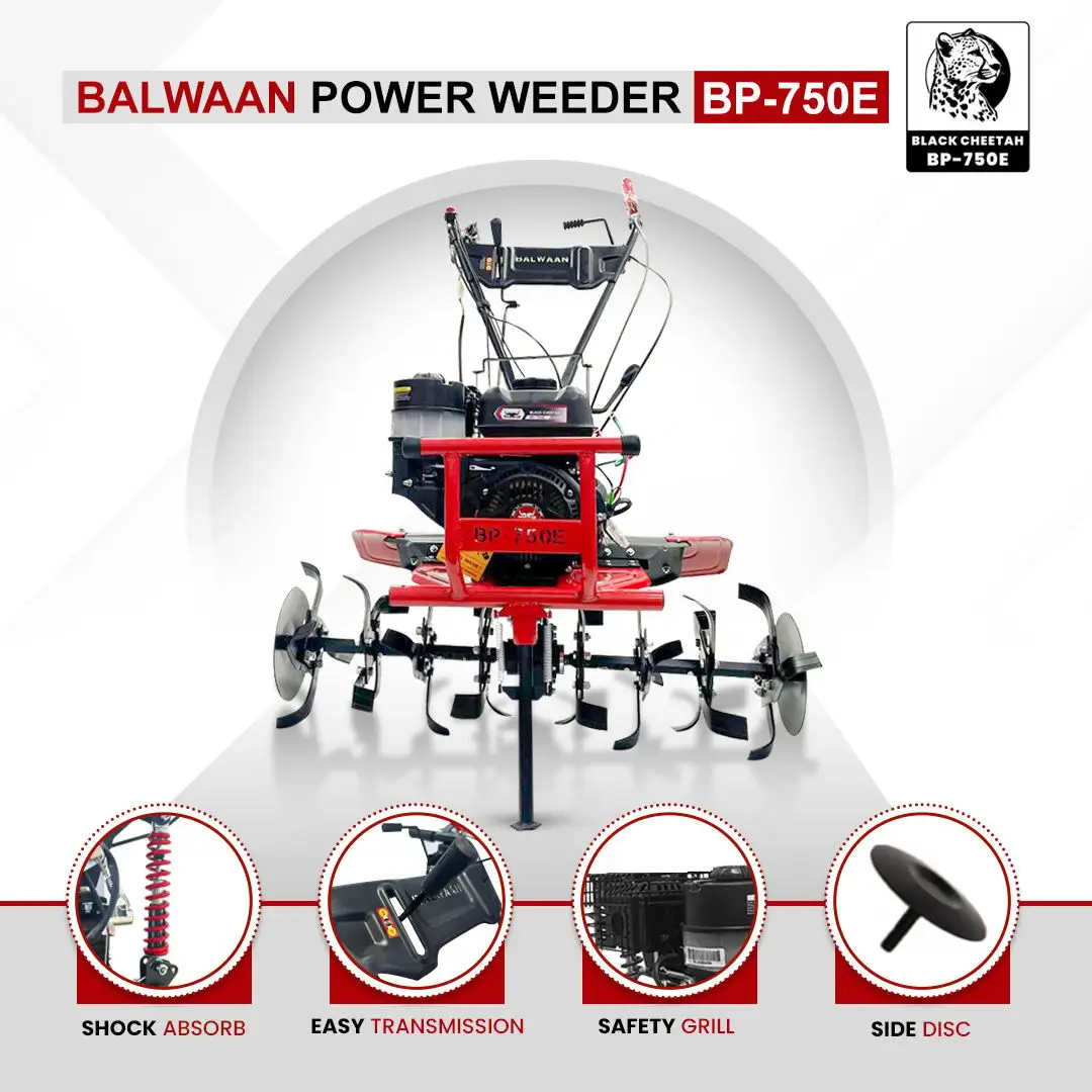 Buy Balwaan BP 750e Power Weeder - Black Cheetah, Electric Start 7.5 HP ...